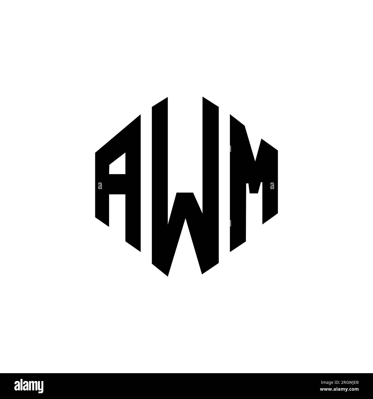 Awm Letter Logo Design With Polygon Shape Awm Polygon And Cube Shape