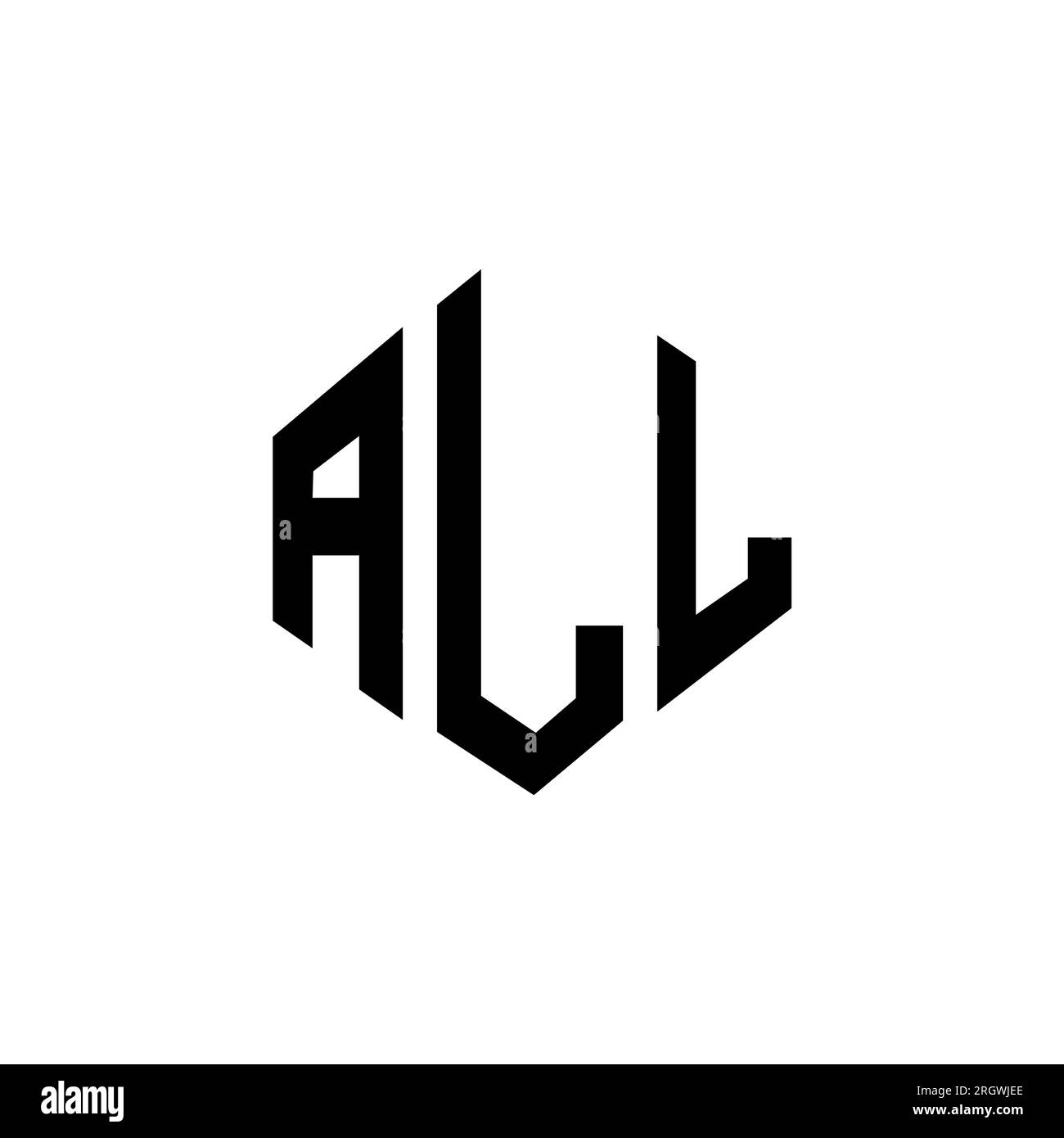 ALL letter logo design with polygon shape. ALL polygon and cube shape ...