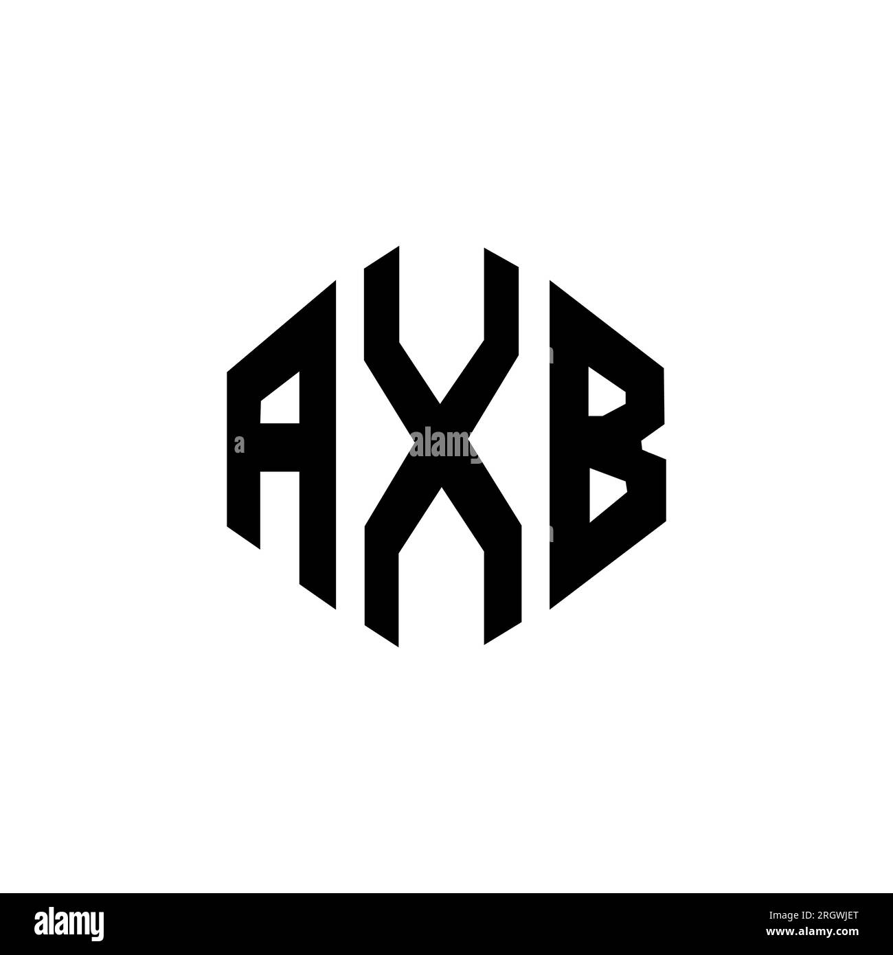 AXB letter logo design with polygon shape. AXB polygon and cube shape ...