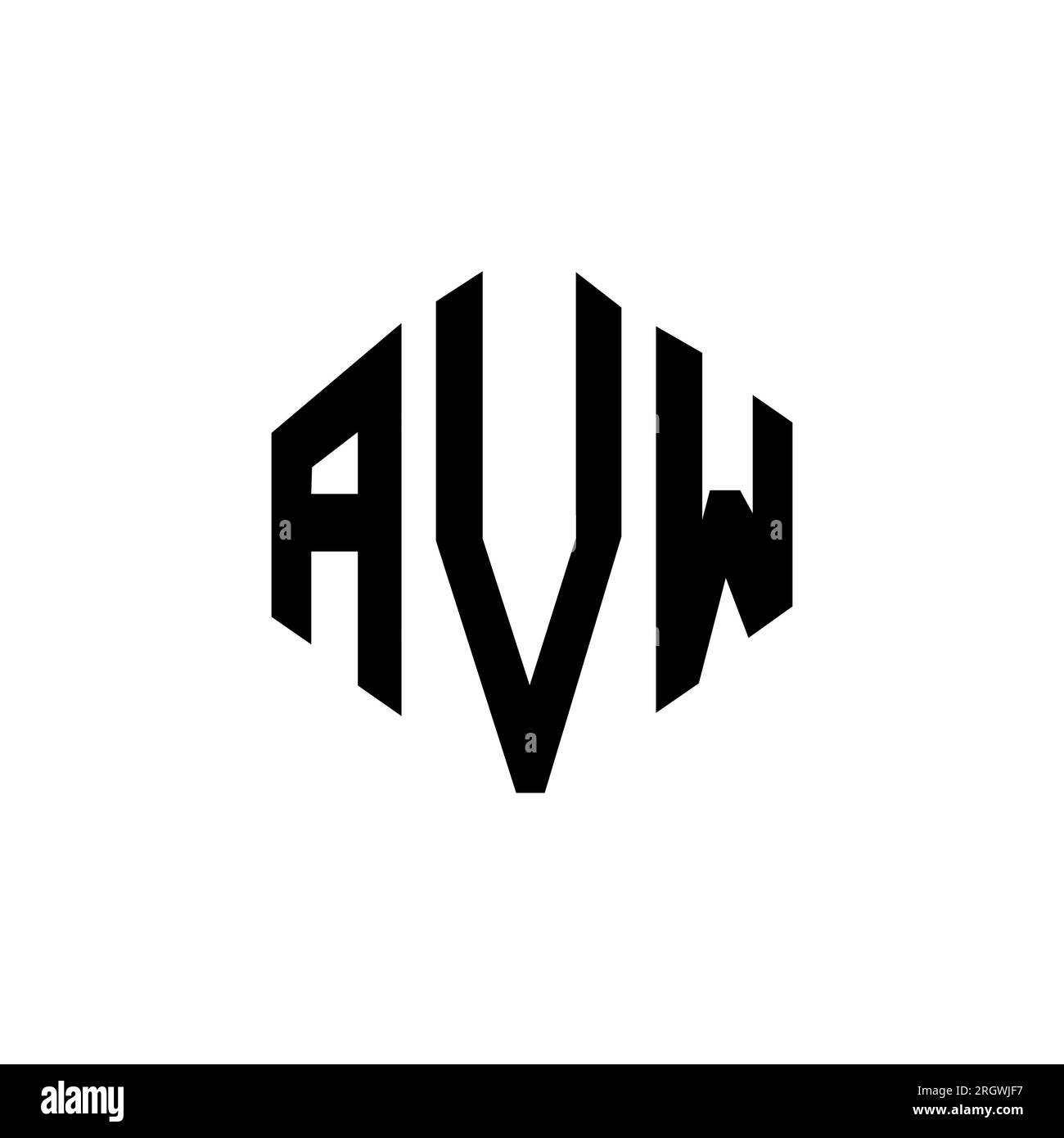 AVW letter logo design with polygon shape. AVW polygon and cube shape ...