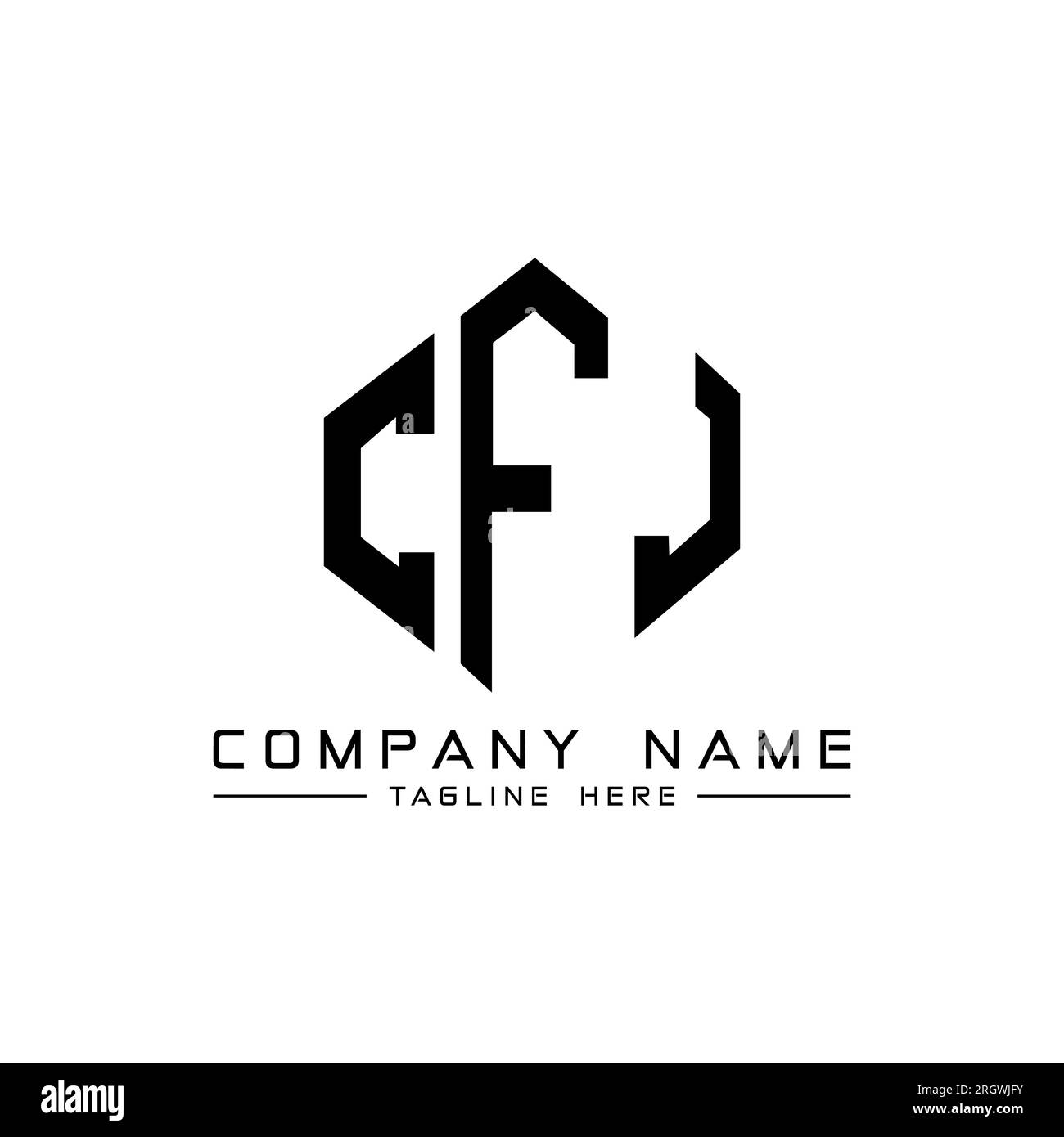 CFJ letter logo design with polygon shape. CFJ polygon and cube shape ...