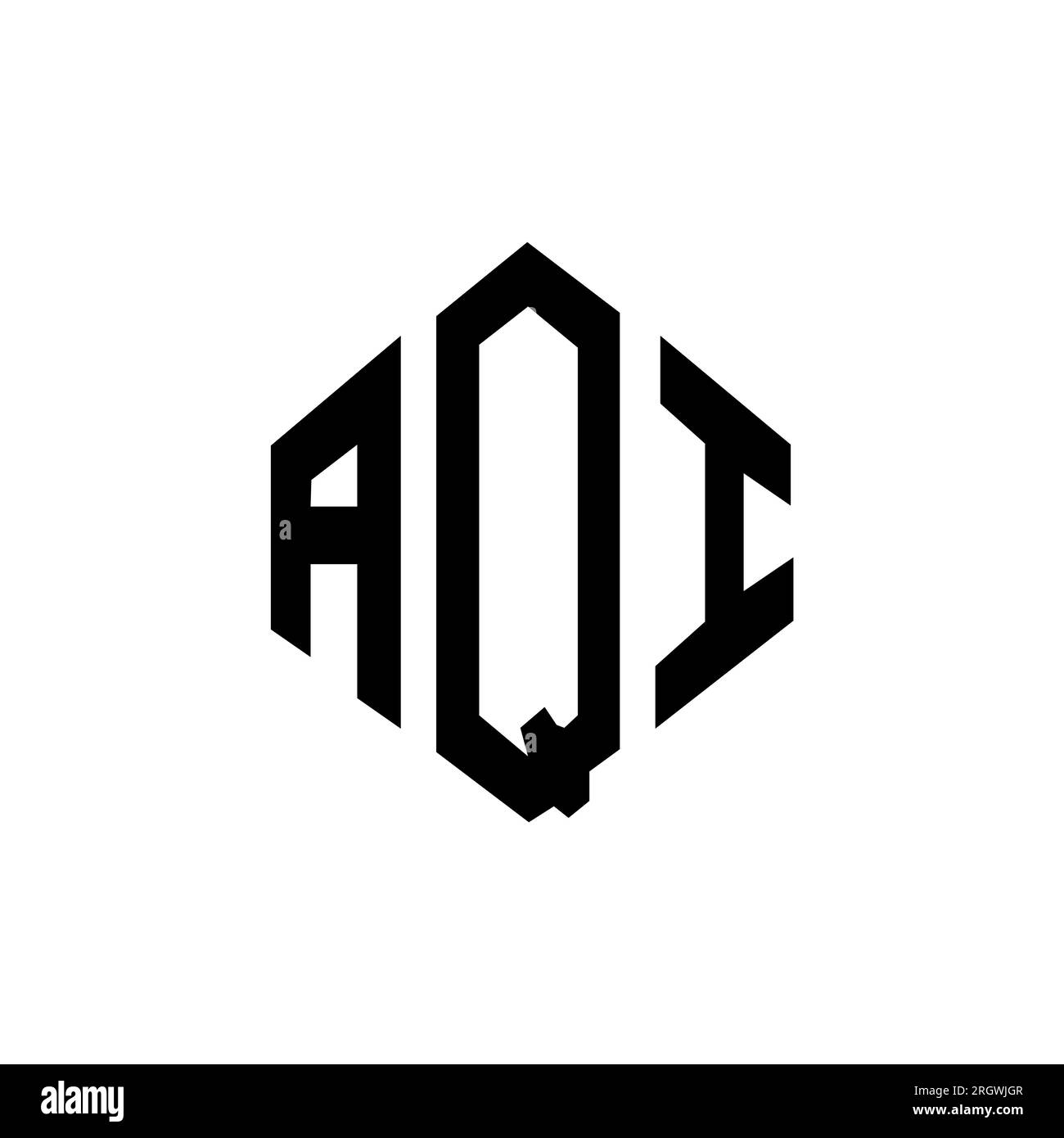 AQI letter logo design with polygon shape. AQI polygon and cube shape ...