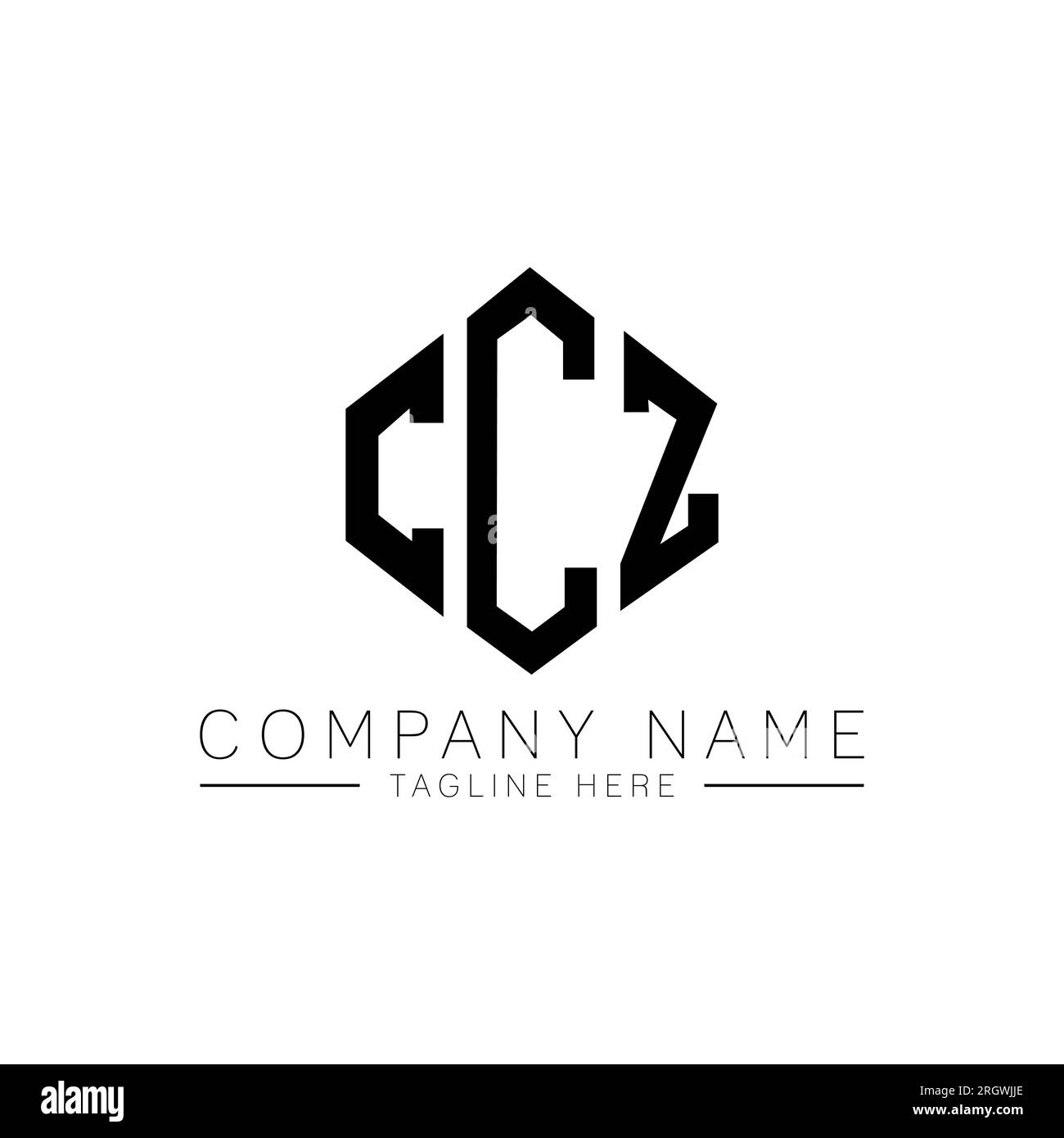 CCZ letter logo design with polygon shape. CCZ polygon and cube shape ...
