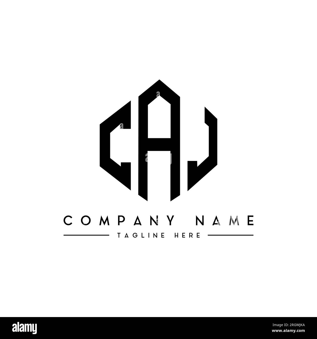 CAJ letter logo design with polygon shape. CAJ polygon and cube shape ...