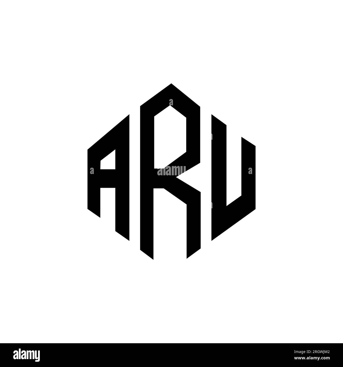 ARU letter logo design with polygon shape. ARU polygon and cube shape ...