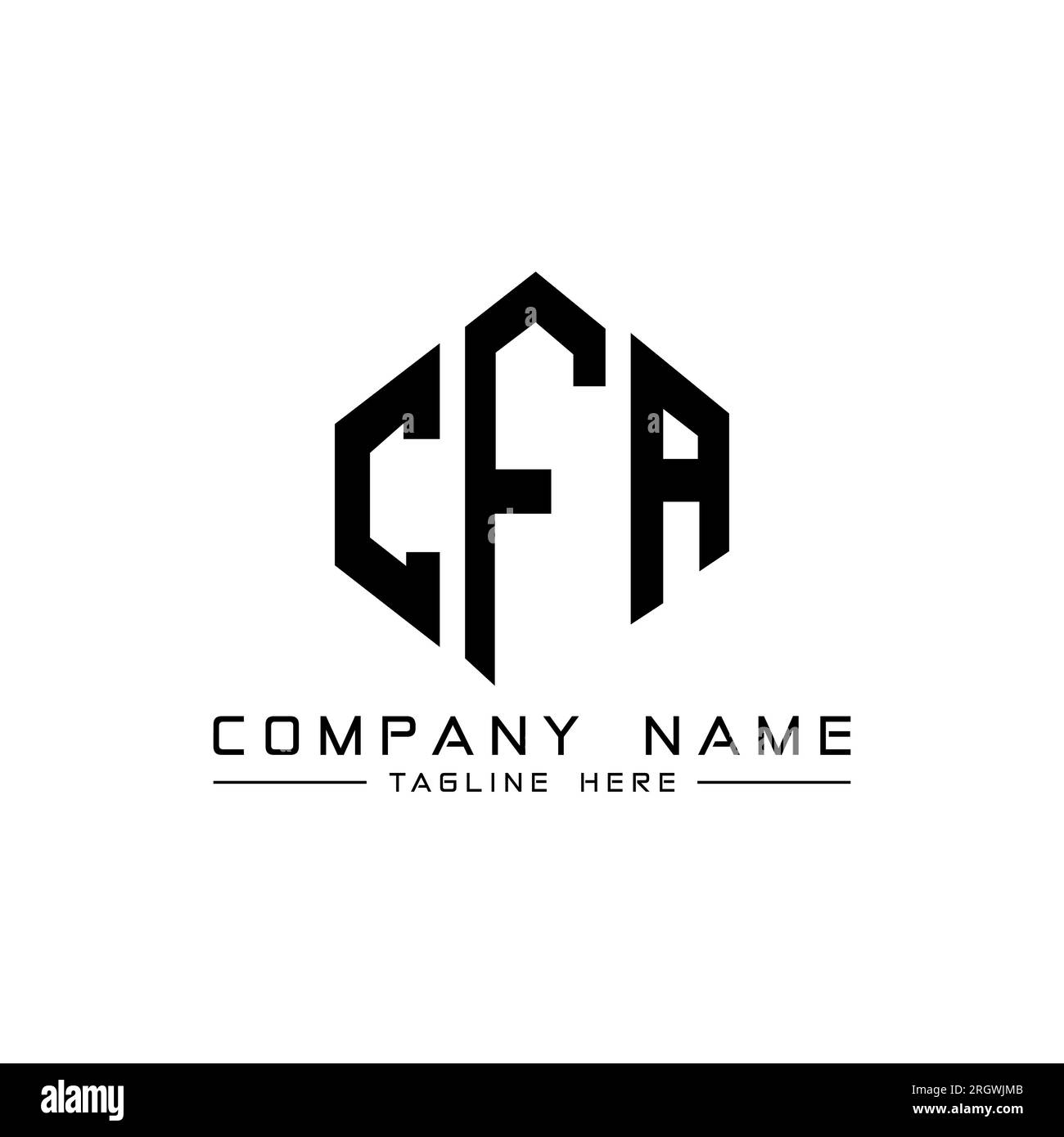 CFA letter logo design with polygon shape. CFA polygon and cube shape ...