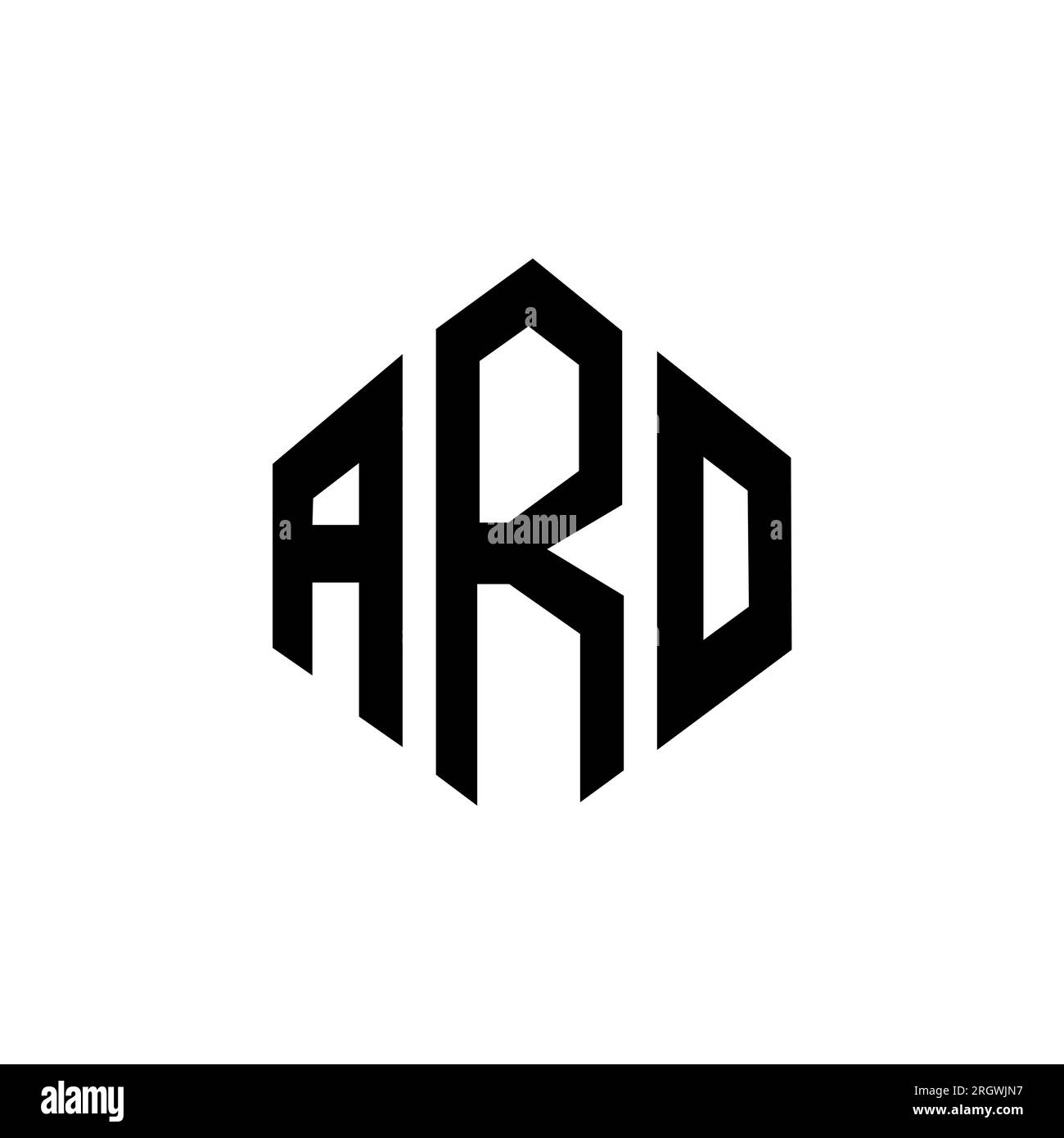 ARO letter logo design with polygon shape. ARO polygon and cube shape ...