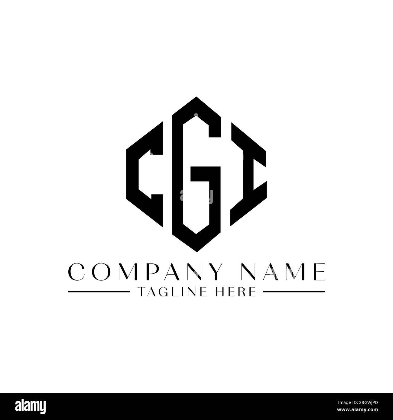 CGI letter logo design with polygon shape. CGI polygon and cube shape ...