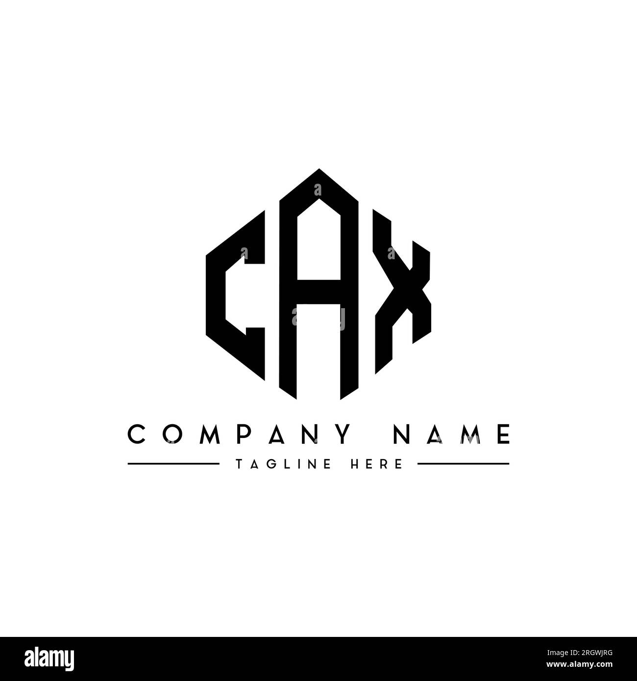 CAX letter logo design with polygon shape. CAX polygon and cube shape ...