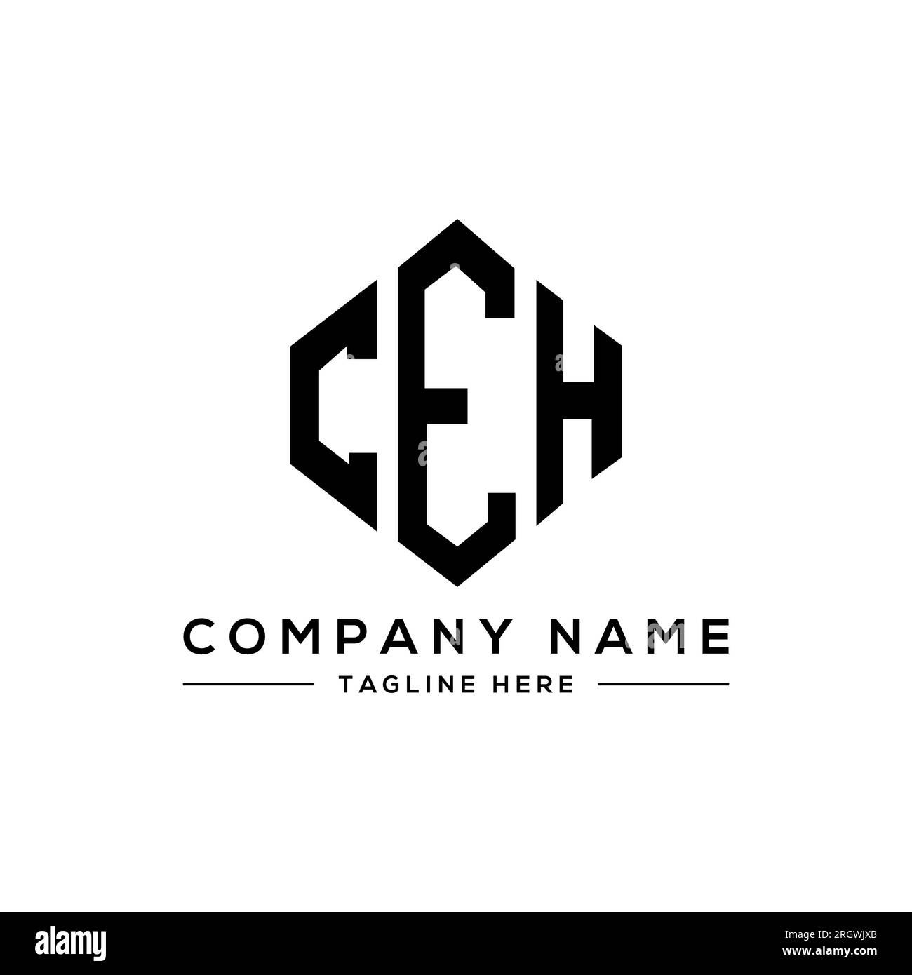 CEH letter logo design with polygon shape. CEH polygon and cube shape ...