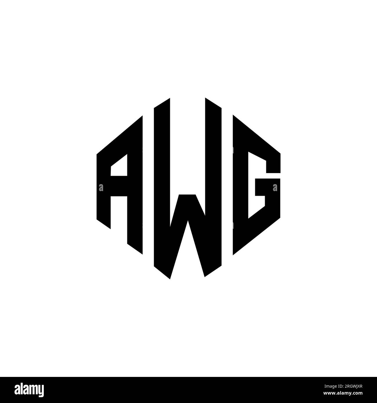 AWG letter logo design with polygon shape. AWG polygon and cube shape ...