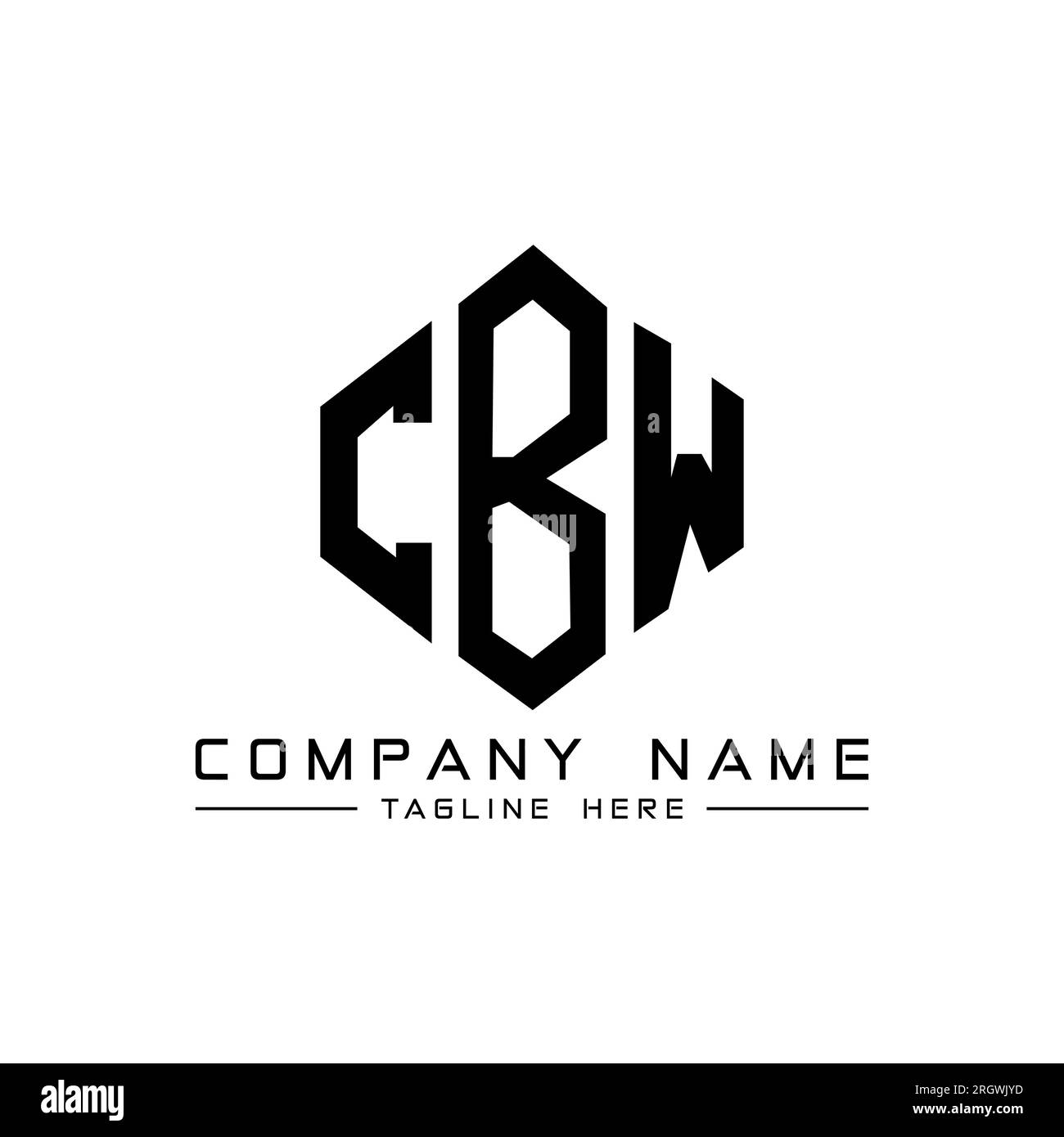 CBW letter logo design with polygon shape. CBW polygon and cube shape ...