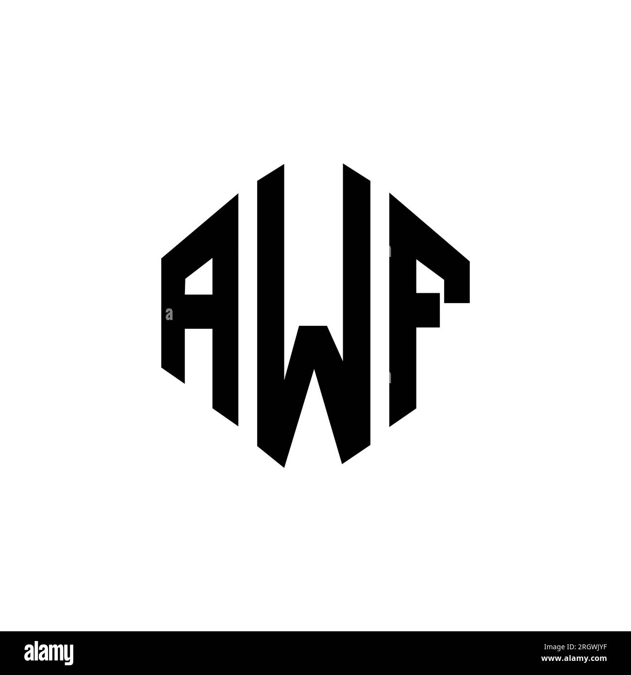 AWF letter logo design with polygon shape. AWF polygon and cube shape logo design. AWF hexagon ...