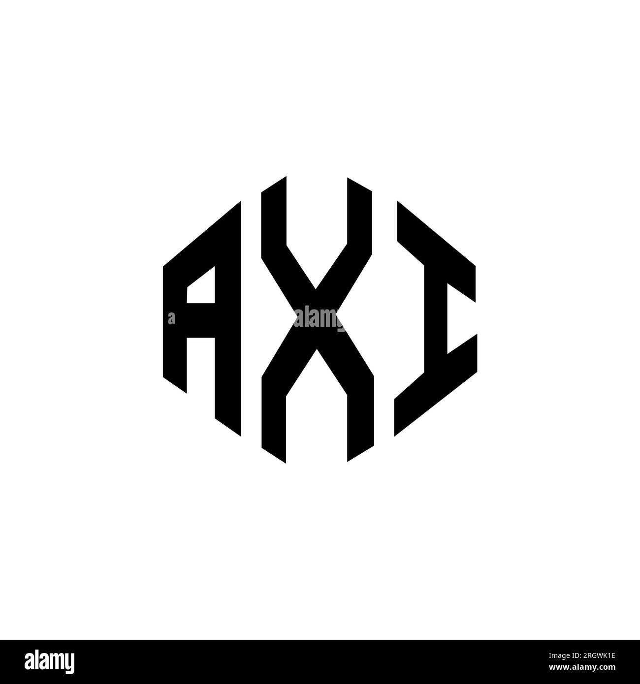 AXI letter logo design with polygon shape. AXI polygon and cube shape ...