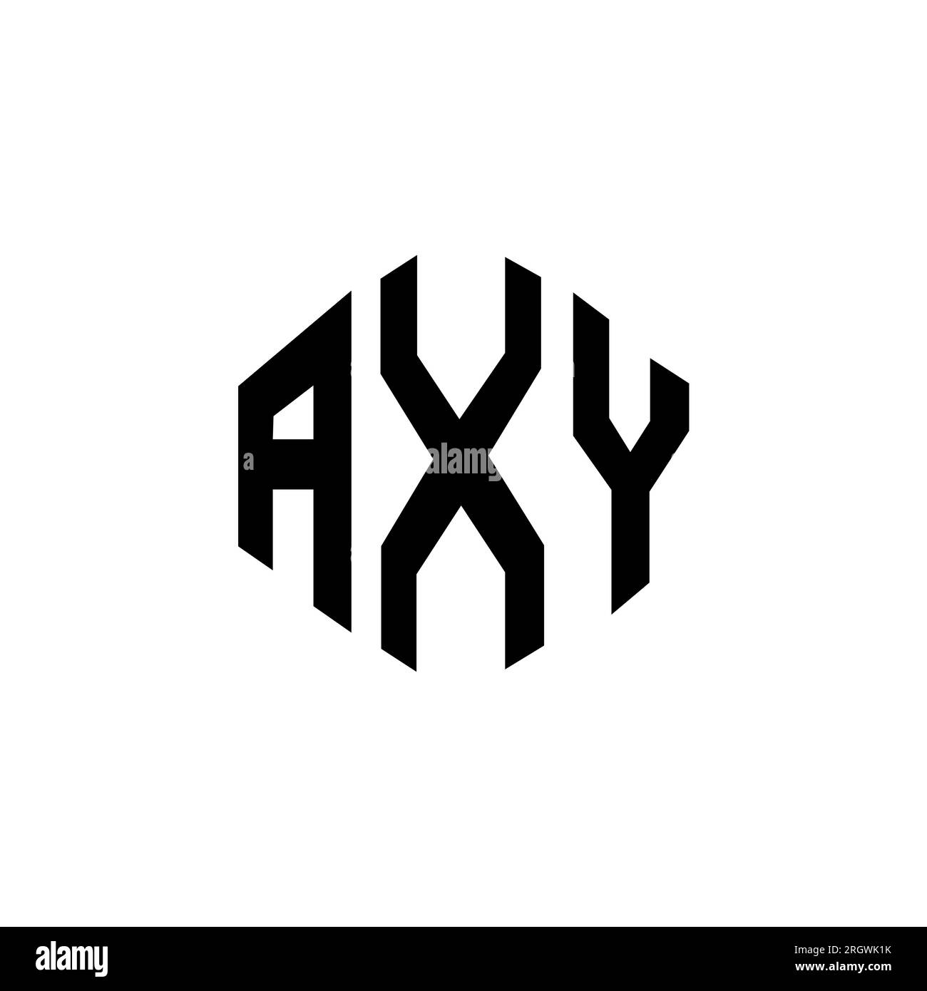 AXY letter logo design with polygon shape. AXY polygon and cube shape logo design. AXY hexagon ...