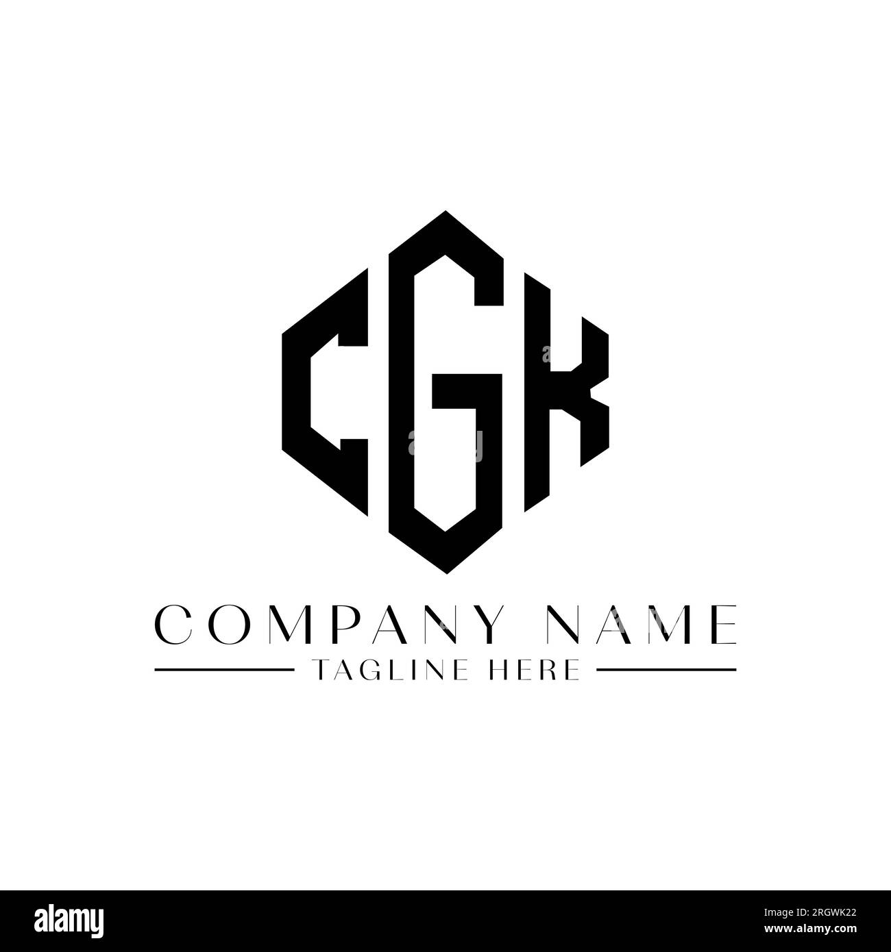 CGK letter logo design with polygon shape. CGK polygon and cube shape logo design. CGK hexagon ...