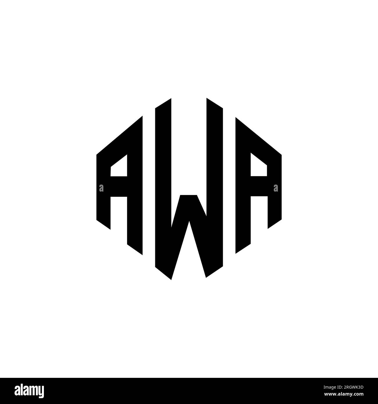 AWA letter logo design with polygon shape. AWA polygon and cube shape ...