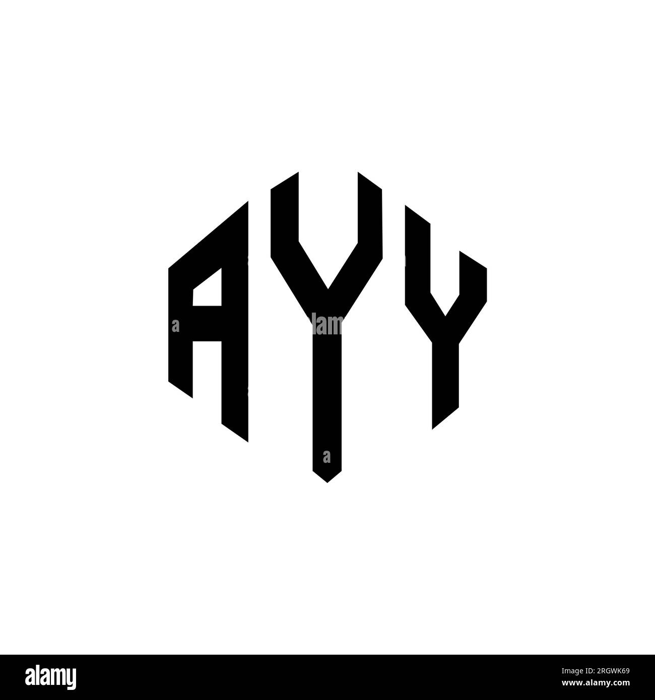 AYY letter logo design with polygon shape. AYY polygon and cube shape logo design. AYY hexagon ...
