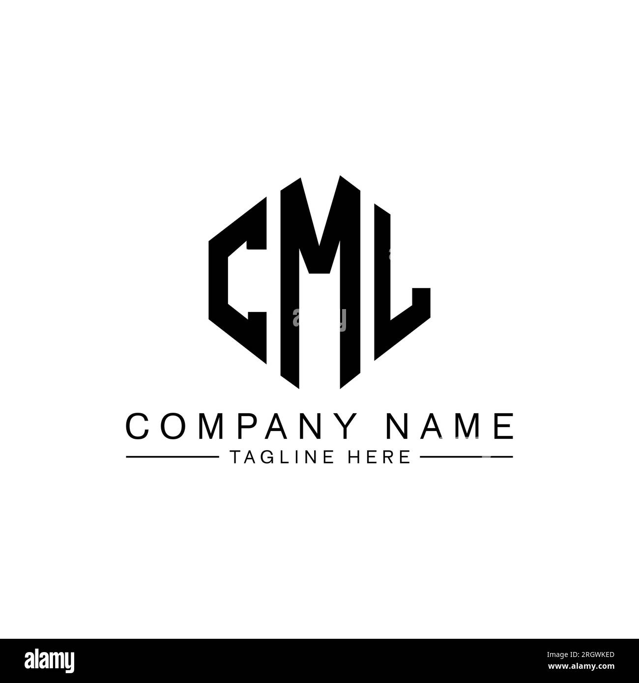 CML letter logo design with polygon shape. CML polygon and cube shape ...
