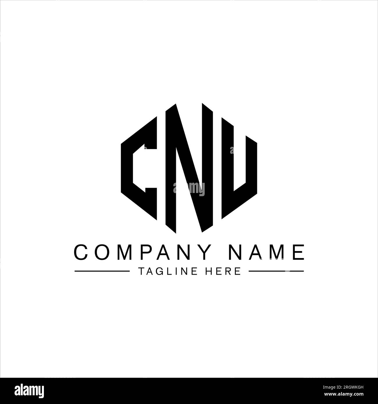 CNU letter logo design with polygon shape. CNU polygon and cube shape ...