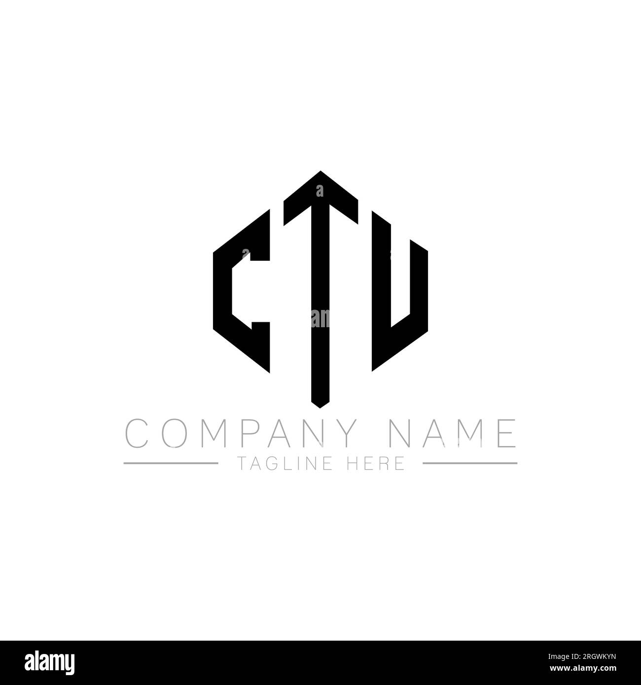 CTU letter logo design with polygon shape. CTU polygon and cube shape ...