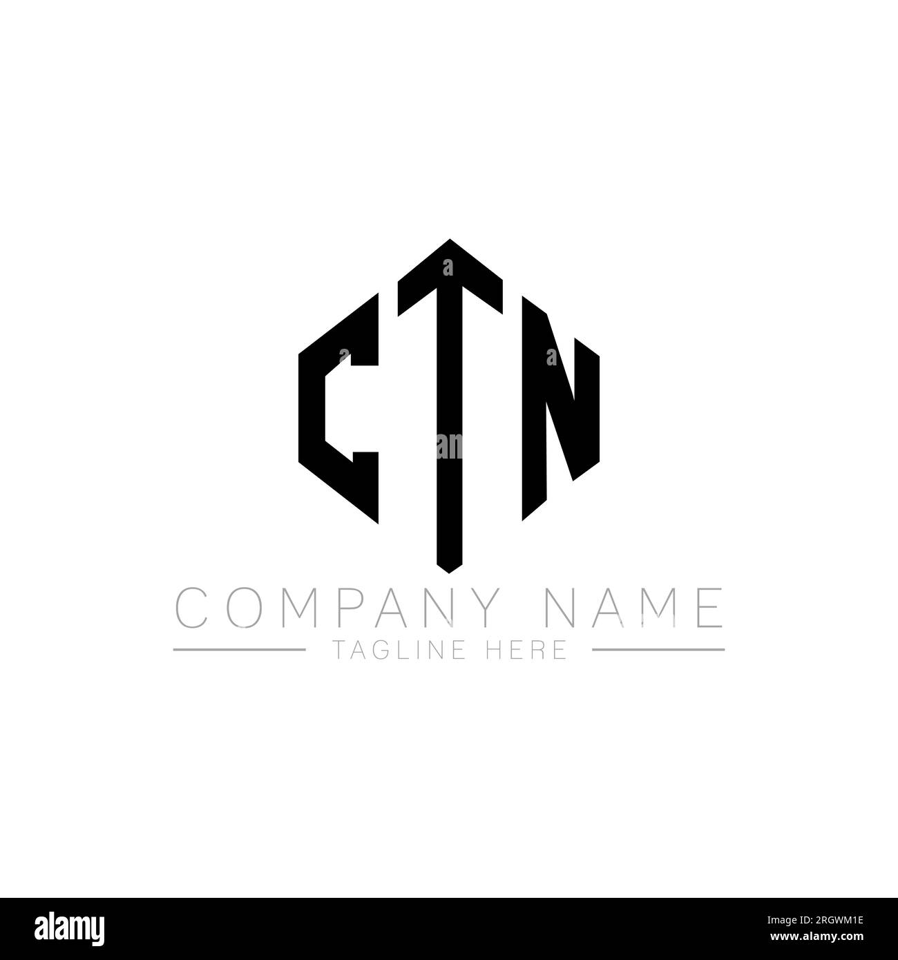 CTN letter logo design with polygon shape. CTN polygon and cube shape ...