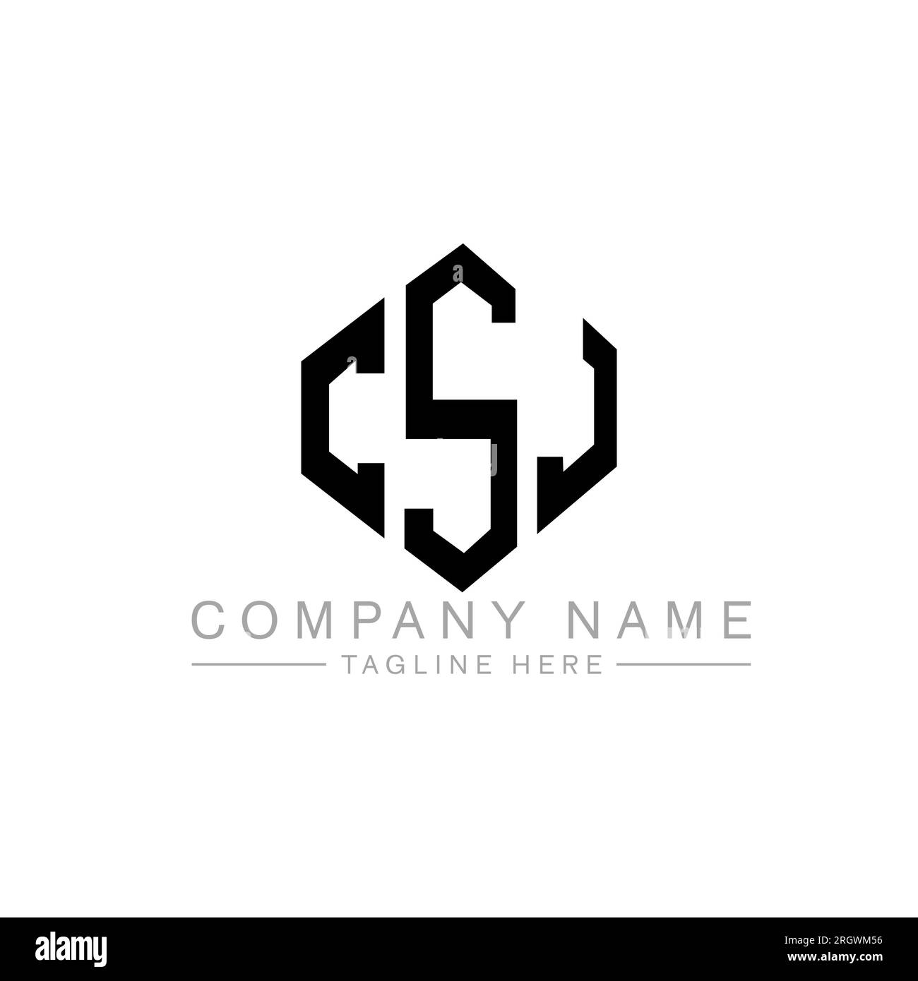 CSJ letter logo design with polygon shape. CSJ polygon and cube shape ...