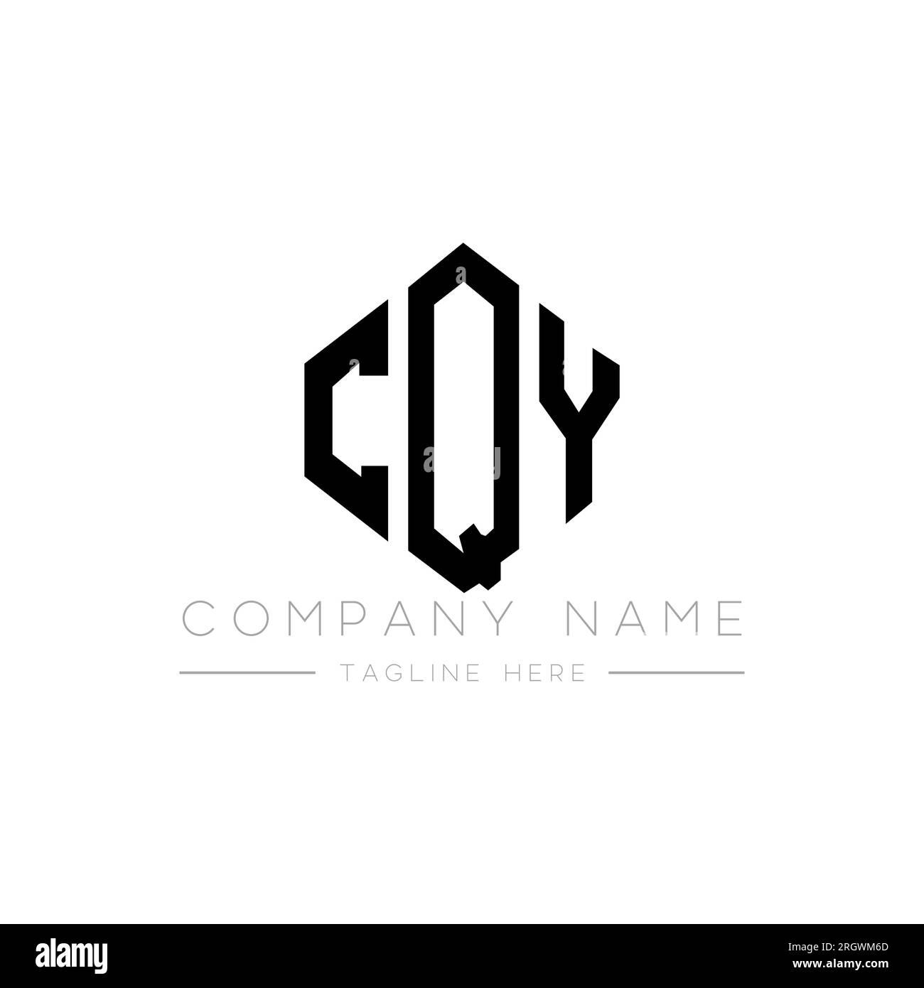CQY letter logo design with polygon shape. CQY polygon and cube shape ...