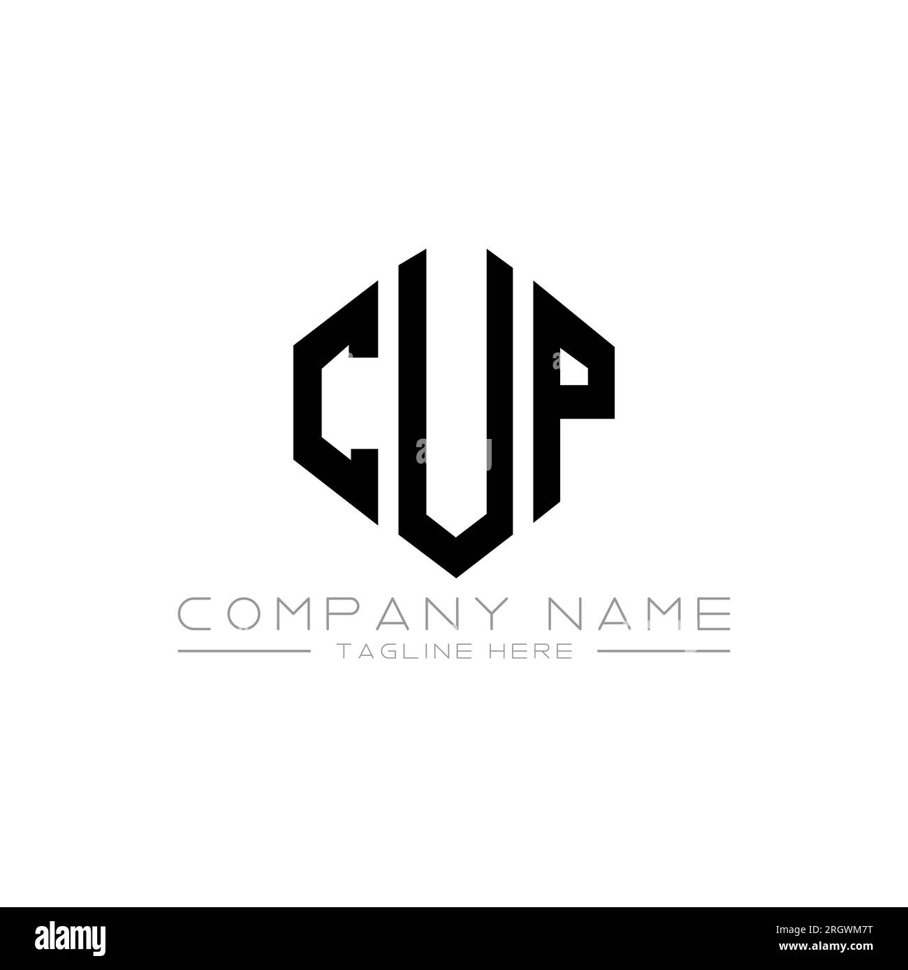 CUP letter logo design with polygon shape. CUP polygon and cube shape ...