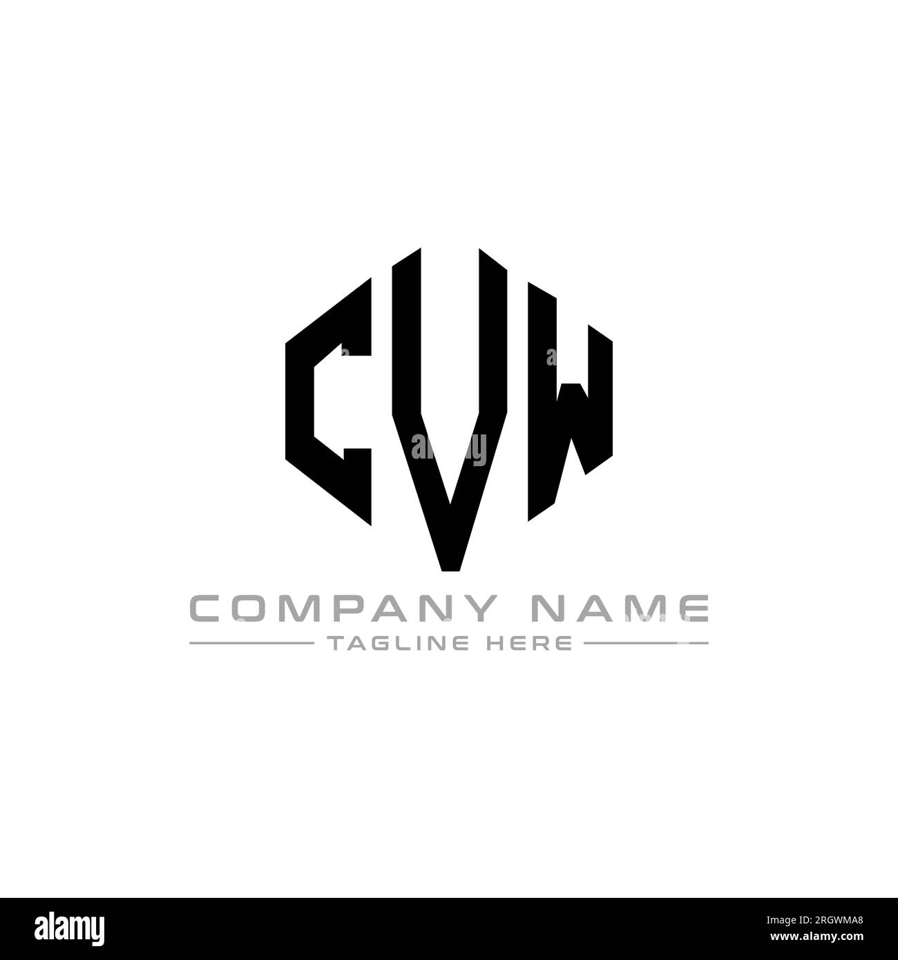 CVW letter logo design with polygon shape. CVW polygon and cube shape ...