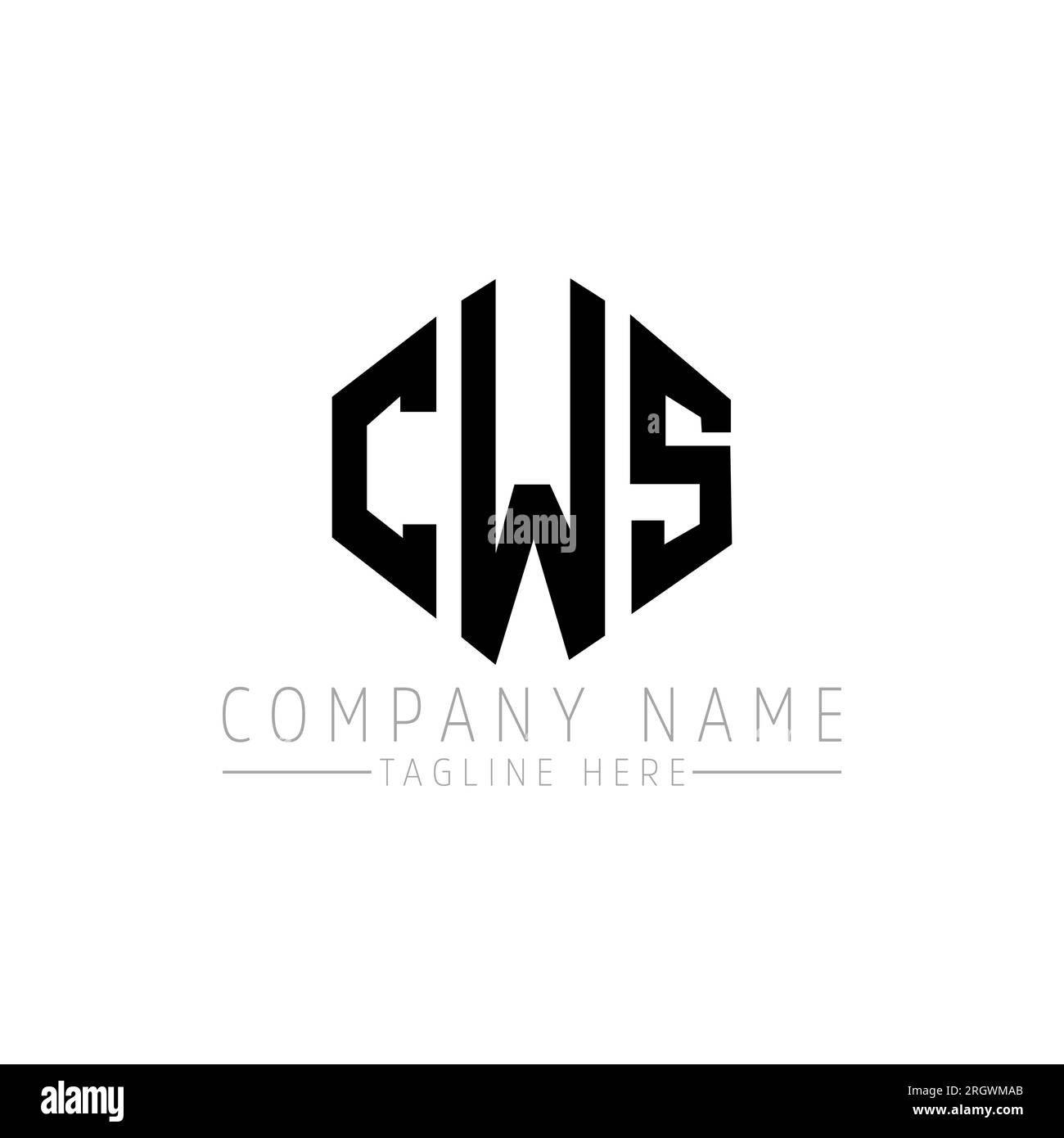 CWS letter logo design with polygon shape. CWS polygon and cube shape ...