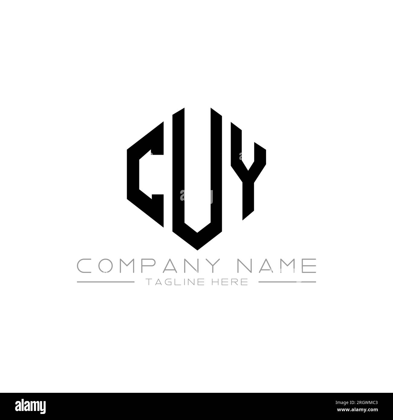 CUY letter logo design with polygon shape. CUY polygon and cube shape ...