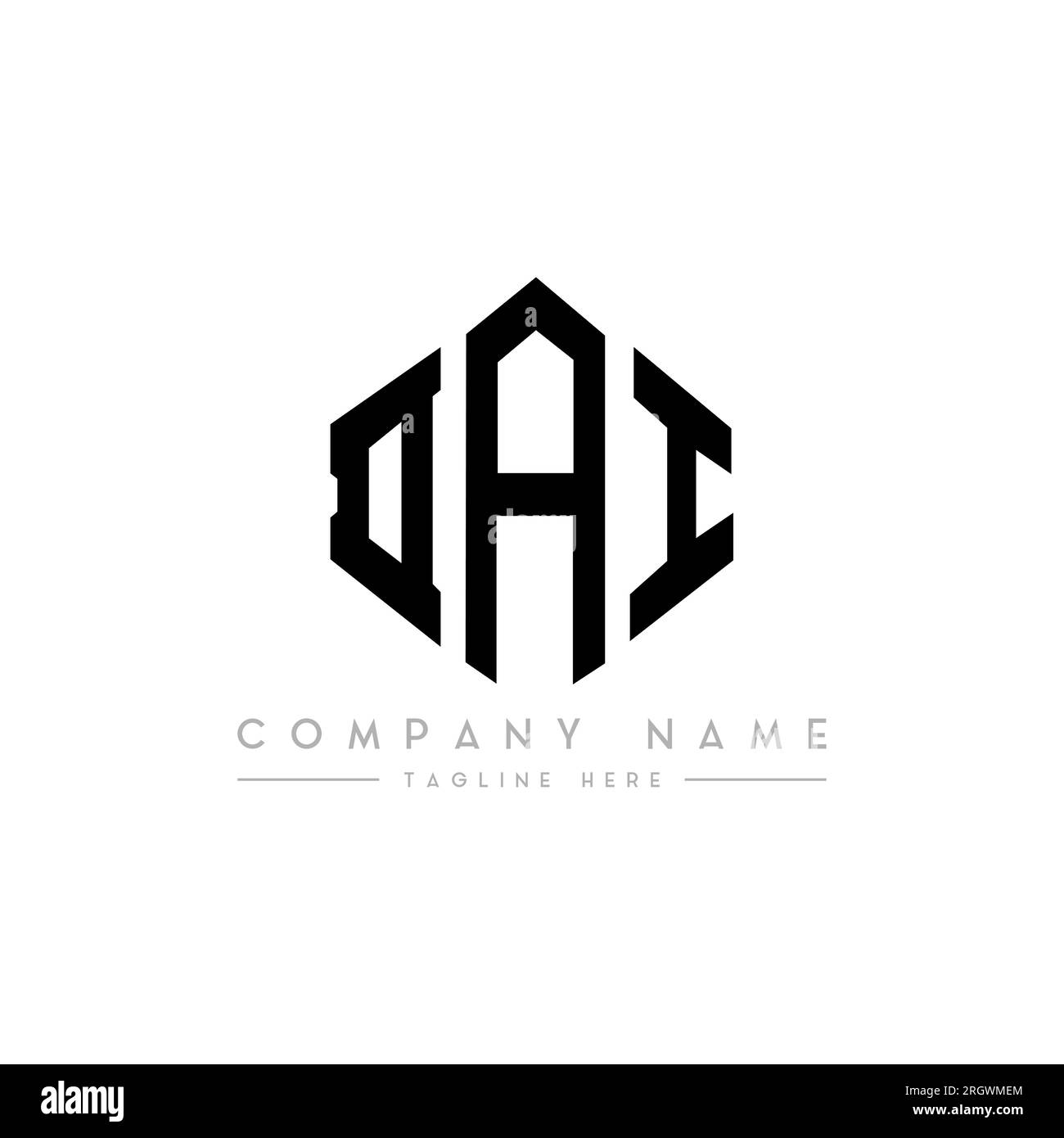 DAI letter logo design with polygon shape. DAI polygon and cube shape ...