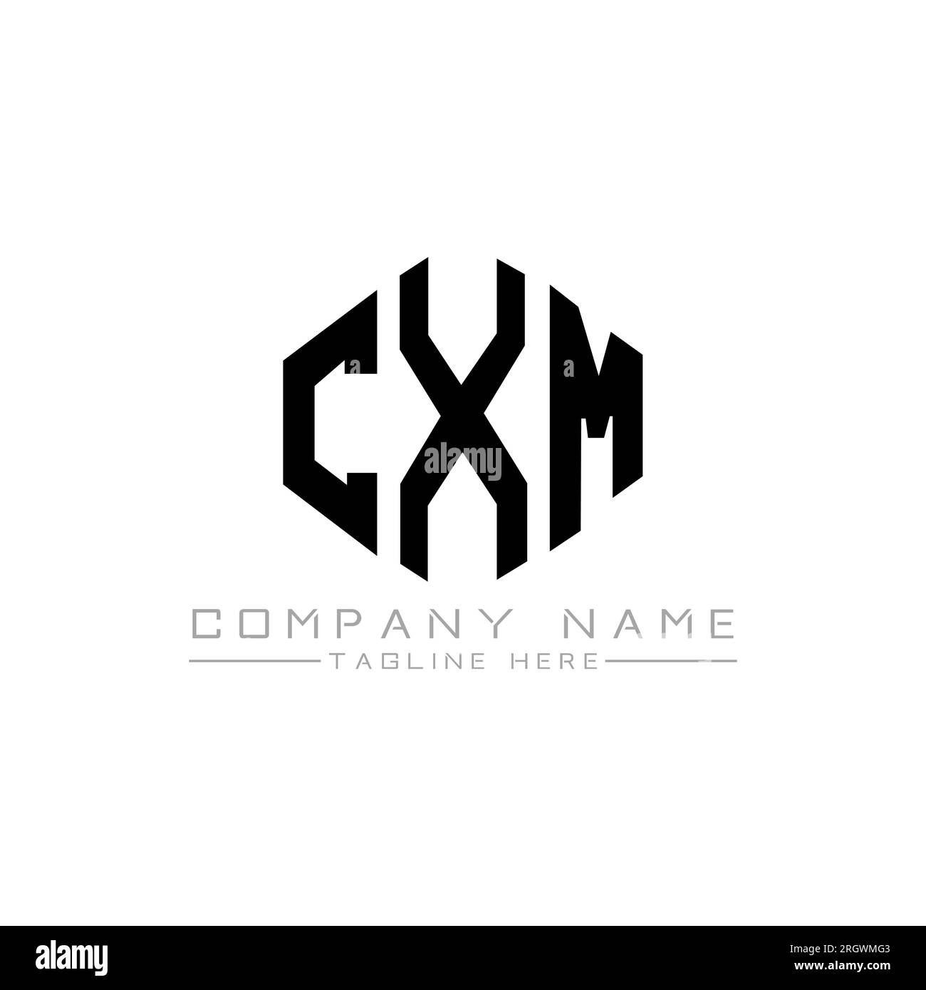 CXM letter logo design with polygon shape. CXM polygon and cube shape ...