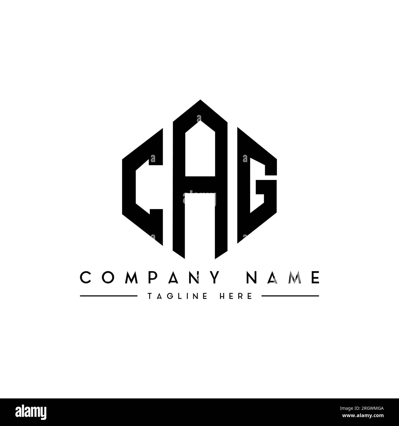 CAG letter logo design with polygon shape. CAG polygon and cube shape ...