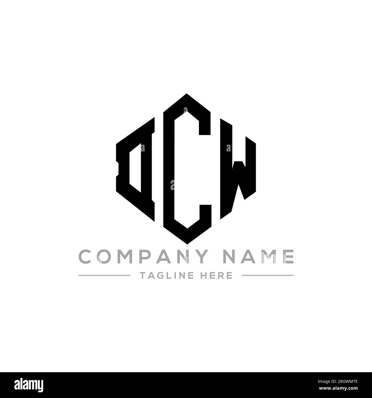 DCW letter logo design with polygon shape. DCW polygon and cube shape ...