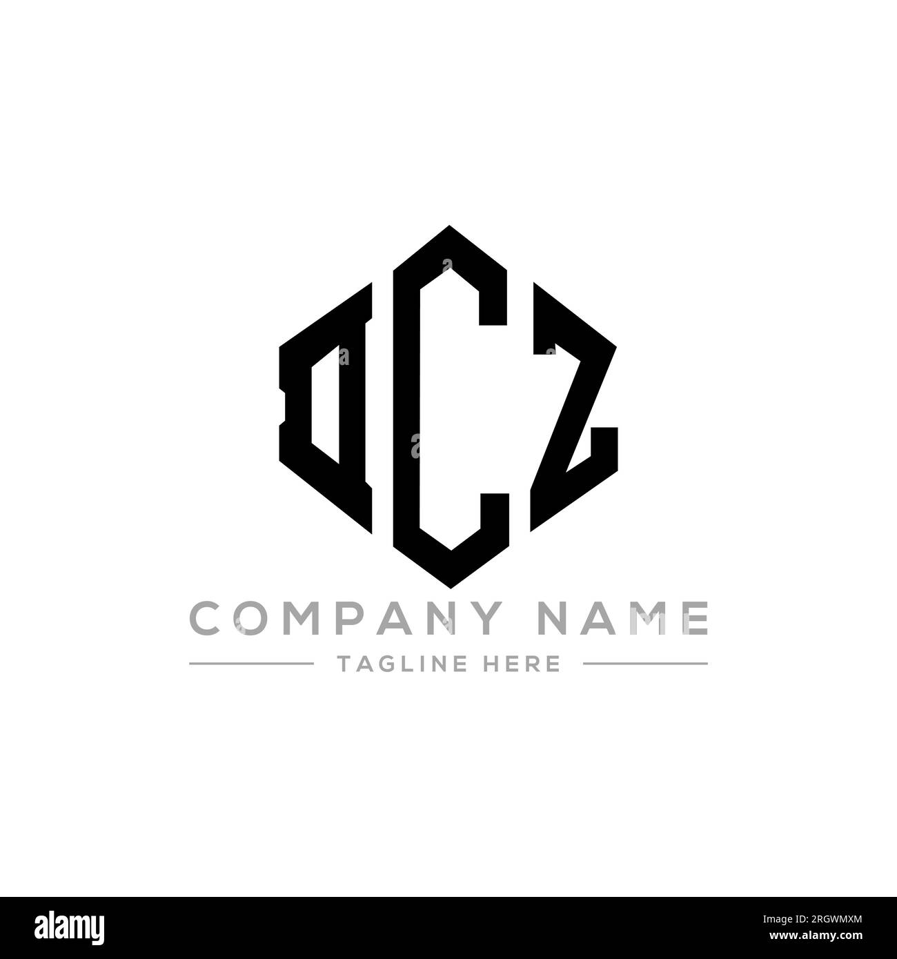 DCZ letter logo design with polygon shape. DCZ polygon and cube shape ...