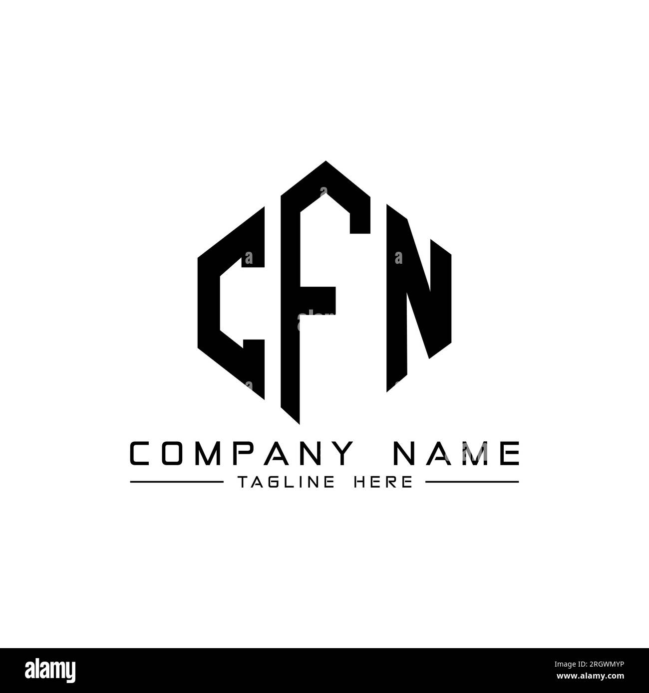 CFN letter logo design with polygon shape. CFN polygon and cube shape ...