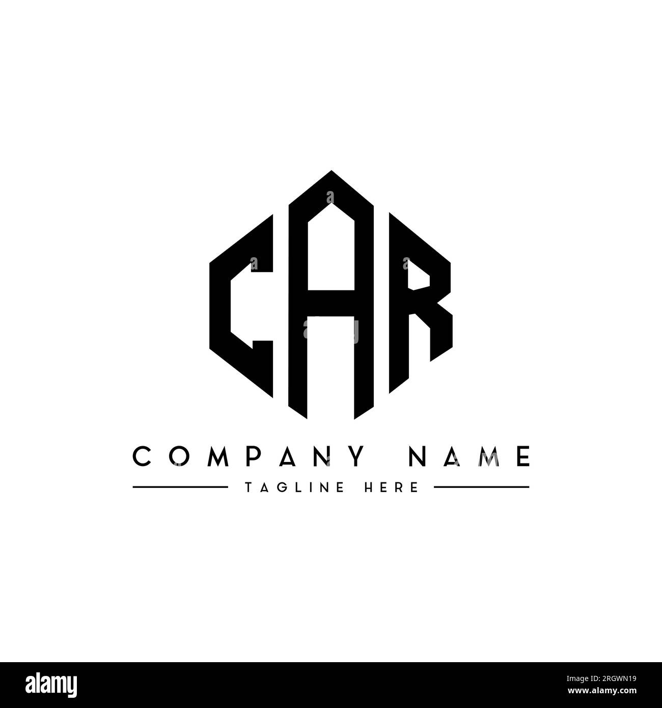 CAR letter logo design with polygon shape. CAR polygon and cube shape ...