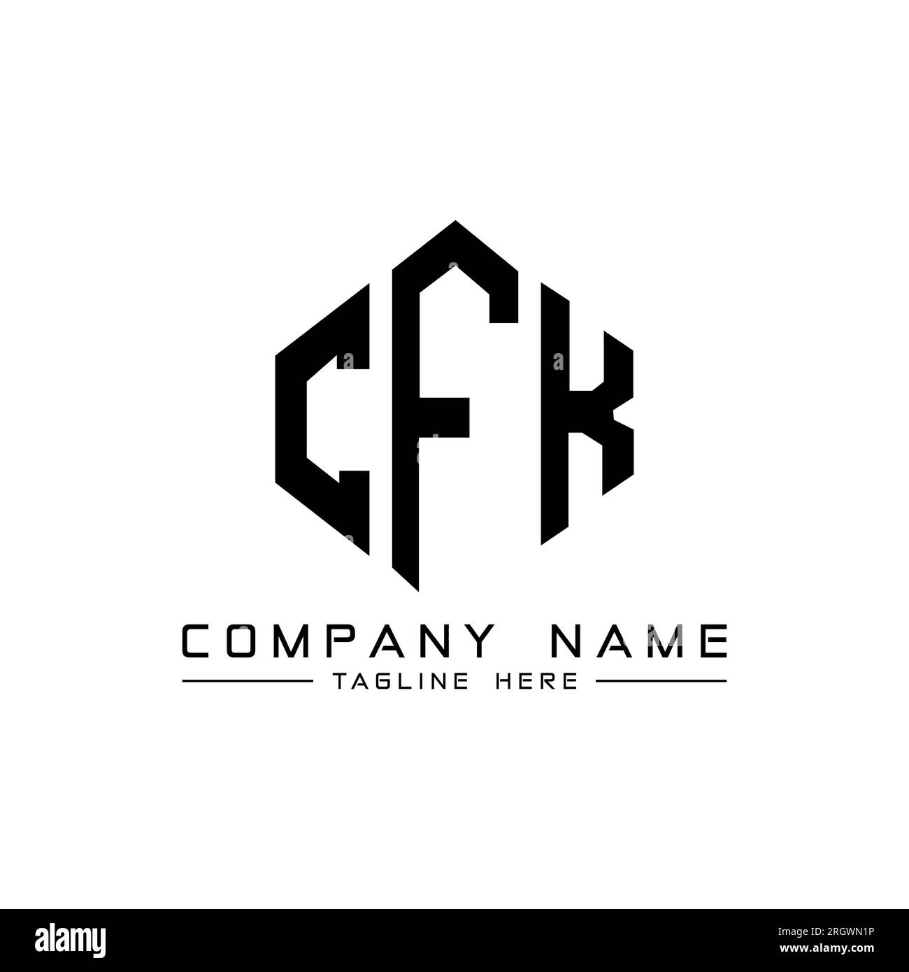 CFK letter logo design with polygon shape. CFK polygon and cube shape ...