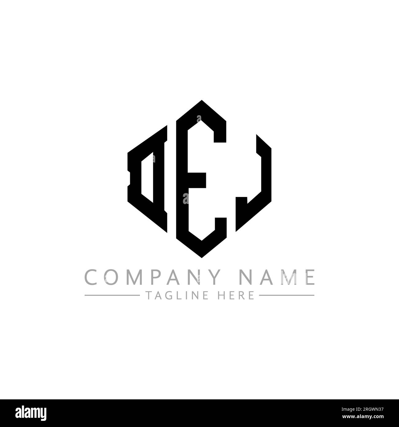 DEJ letter logo design with polygon shape. DEJ polygon and cube shape ...