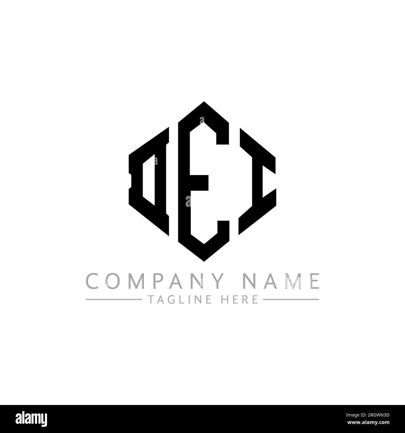 DEI letter logo design with polygon shape. DEI polygon and cube shape ...