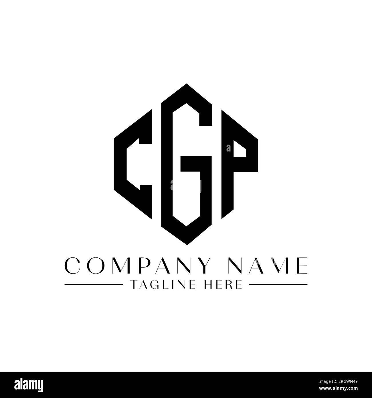 CGP letter logo design with polygon shape. CGP polygon and cube shape ...