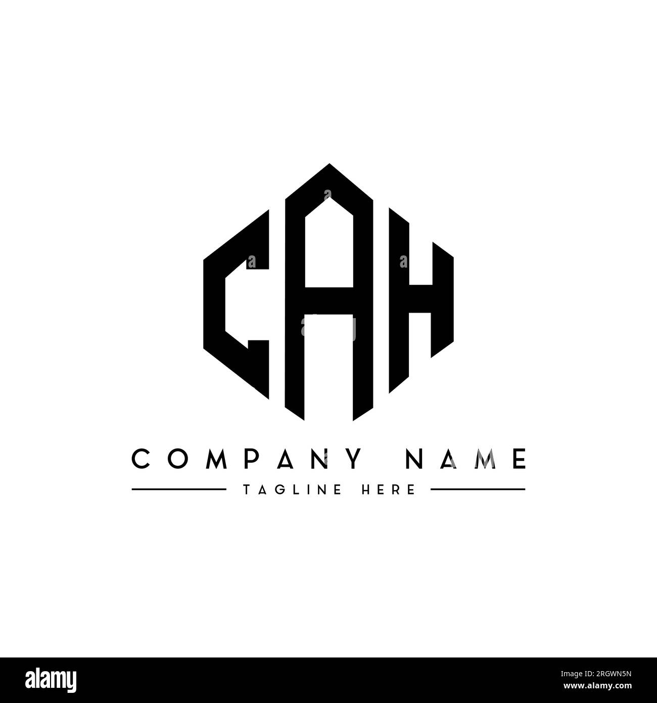 CAH letter logo design with polygon shape. CAH polygon and cube shape ...