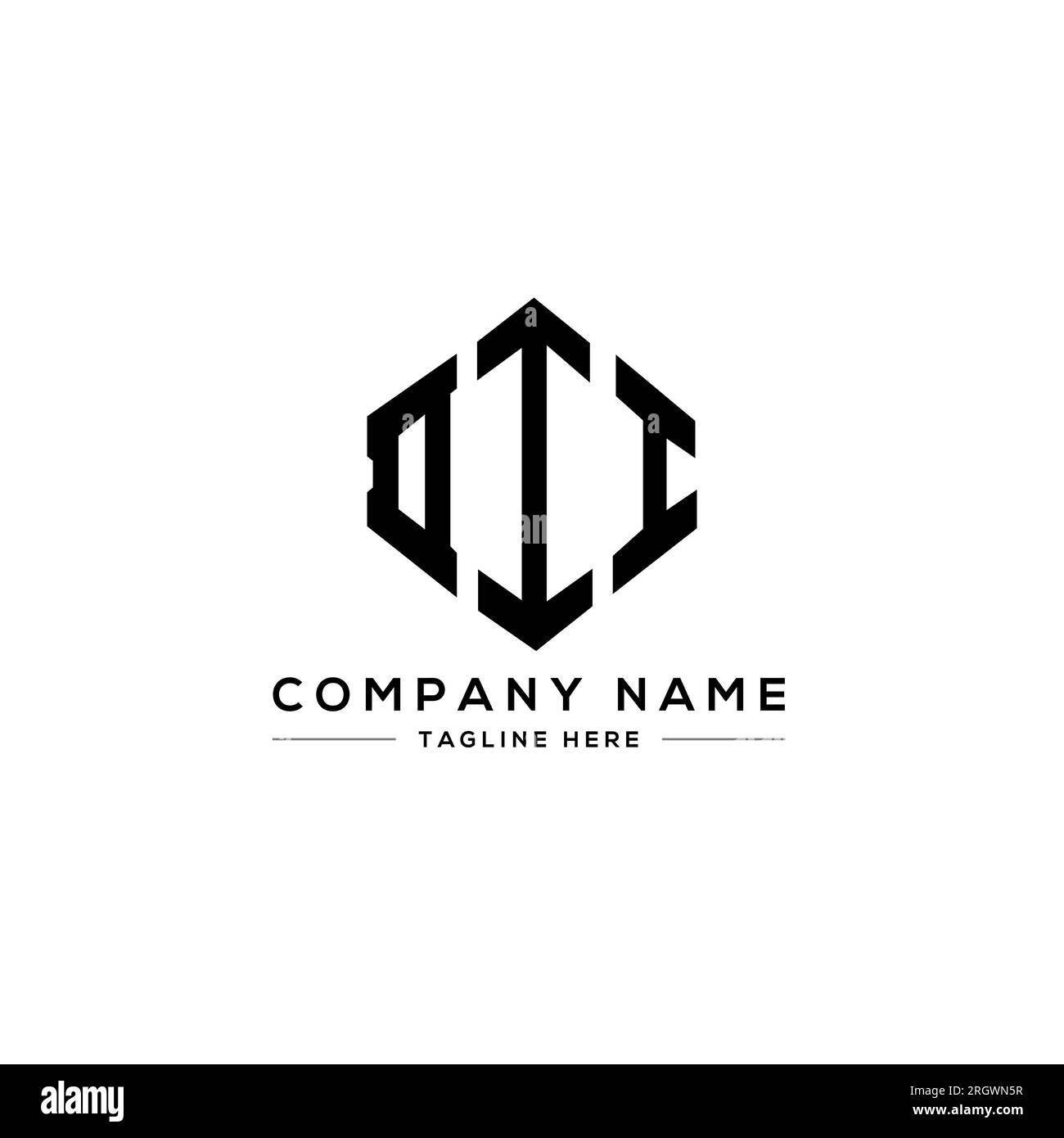 DII letter logo design with polygon shape. DII polygon and cube shape ...