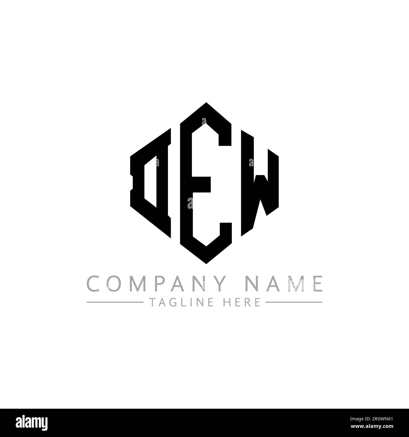 DEW letter logo design with polygon shape. DEW polygon and cube shape ...