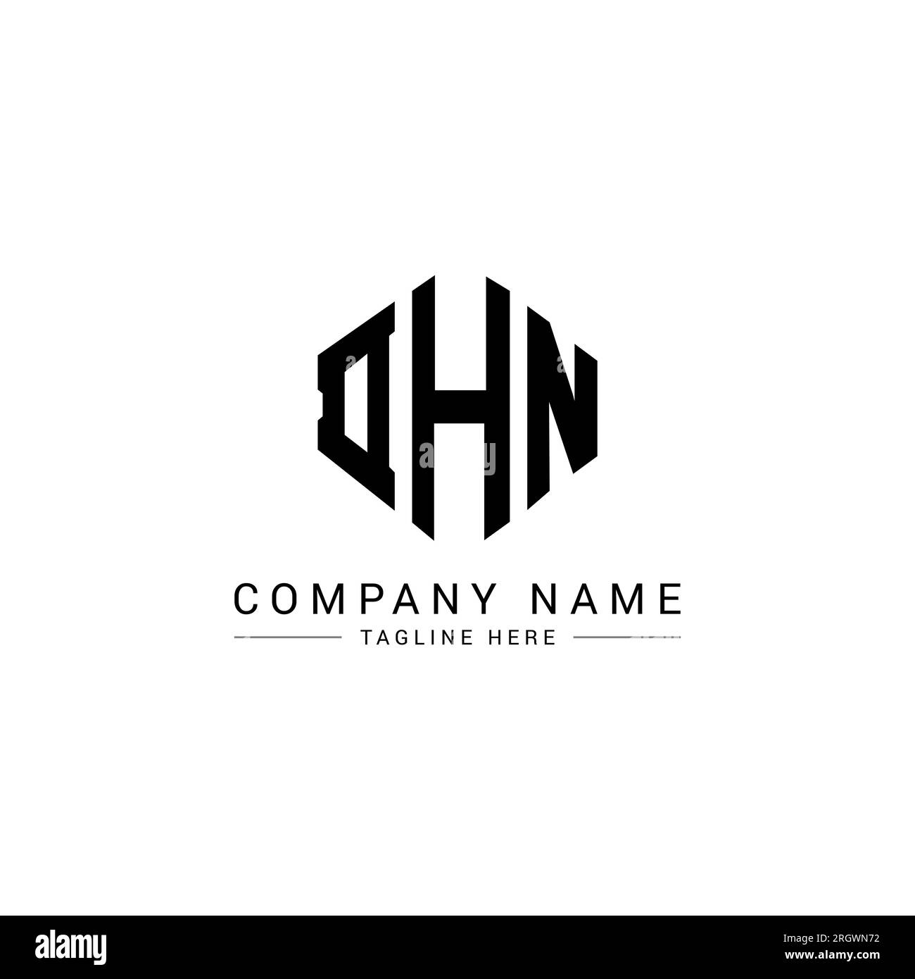 DHN letter logo design with polygon shape. DHN polygon and cube shape ...