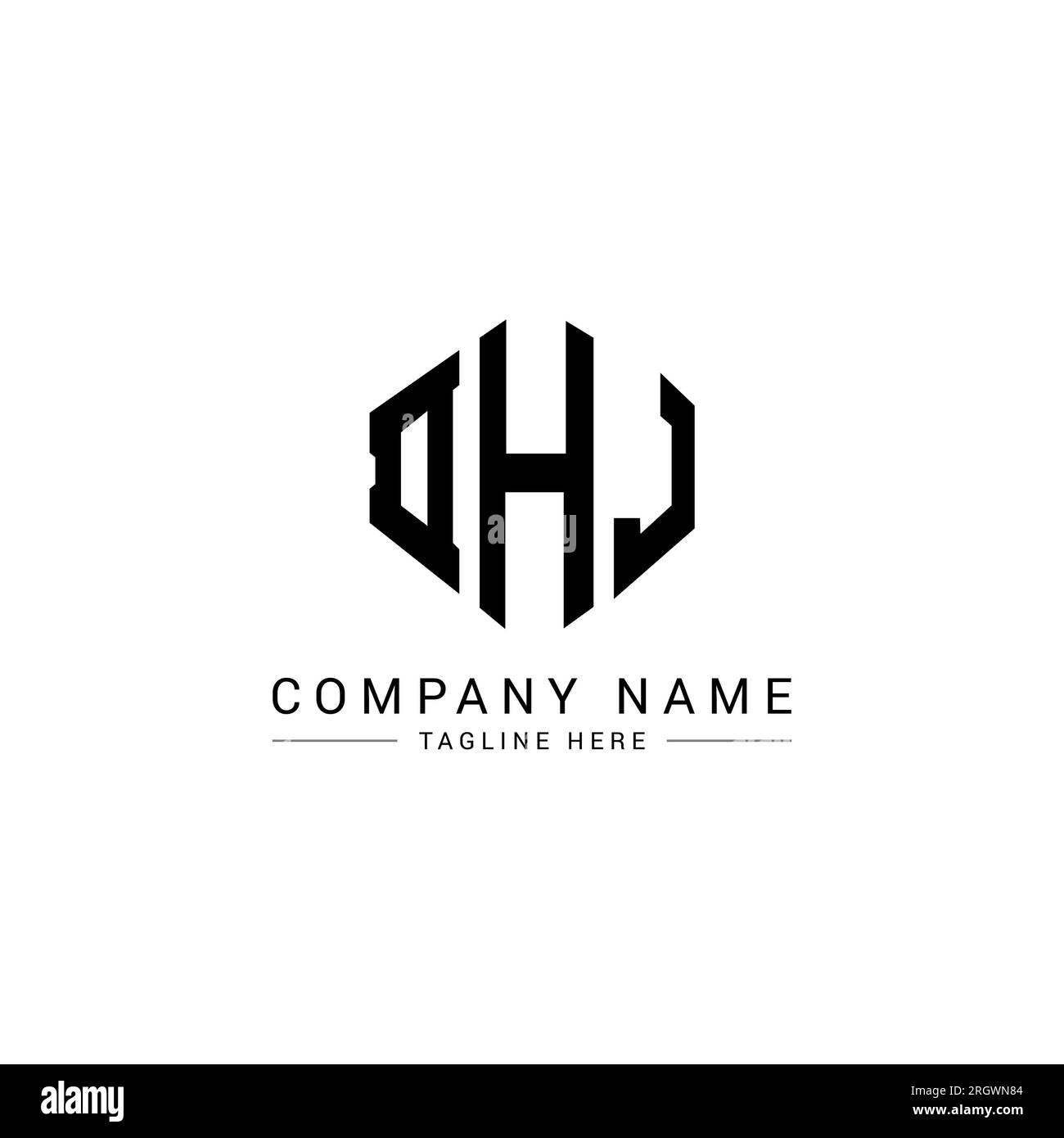 DHJ letter logo design with polygon shape. DHJ polygon and cube shape ...