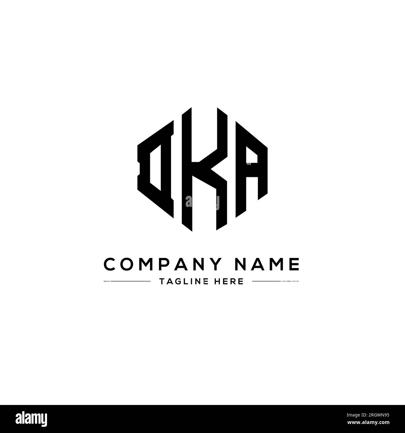 DKA letter logo design with polygon shape. DKA polygon and cube shape ...