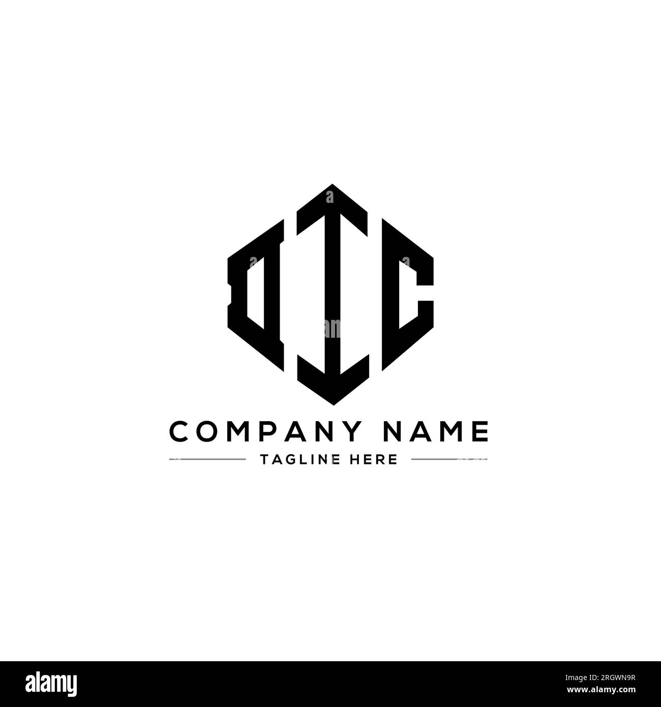 DIC letter logo design with polygon shape. DIC polygon and cube shape ...